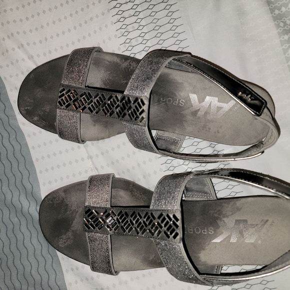 Anne Klein Sport | Shoes | Ak Sport Silver Strappy Sandals | Poshmark